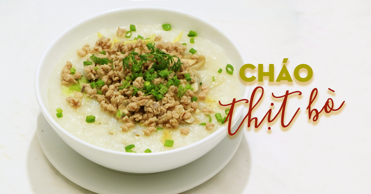 Cách nấu cháo thịt bò bằm bằng cơm nguội siêu nhanh