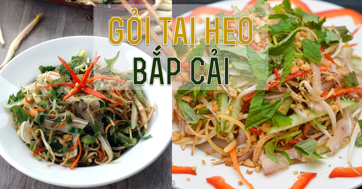 Cách làm gỏi tai heo bắp cải giòn giòn, thanh mát, ăn là thích