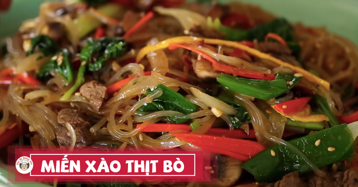 Cách làm miến xào thịt bò đầy ắp rau nấm ngon say đắm 1