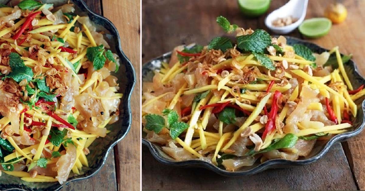 Cách làm gỏi gân bò xoài xanh dai giòn sần sật